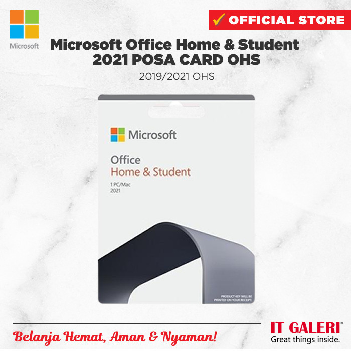 Jual Software Microsoft Office Home & Student 2019 2021 POSA CARD OHS ...