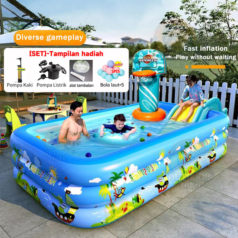 Jual 【Gratis pompa + bola*5】Kolam Renang Anak jumbo 3 Rings dan Bayi ...
