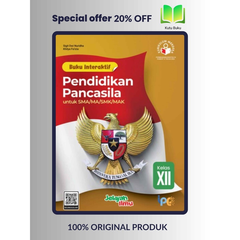 Jual Buku Paket Interaktif PPKN Kelas 12/XII SMA/MA Kurikulum Merdeka Intan pariwara Tahun 2024 ...