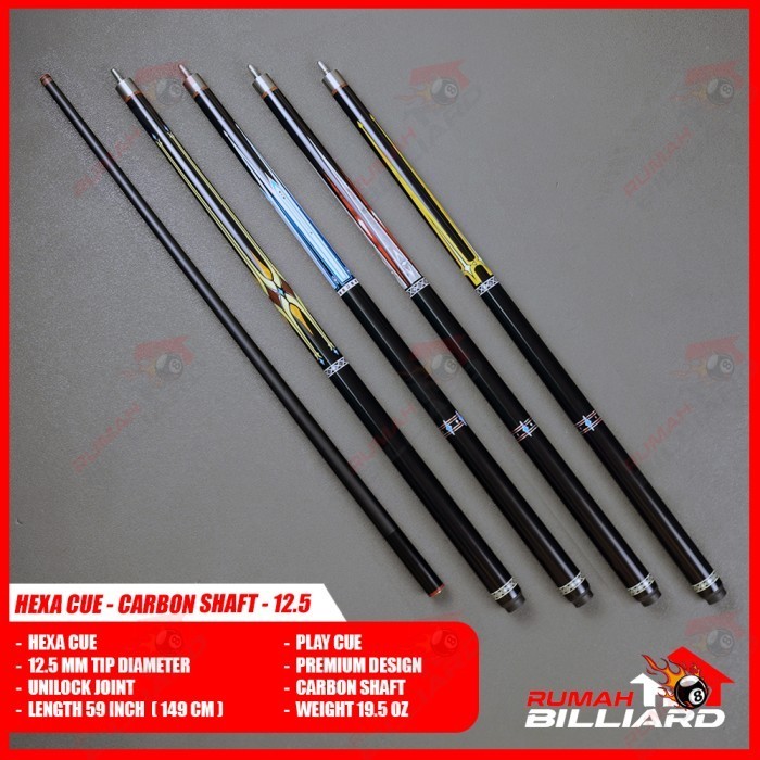 Jual Stick Billiard - Billiard Cue - HEXA CUE - Carbon Shaft - 12.5 mm Play | Shopee Indonesia