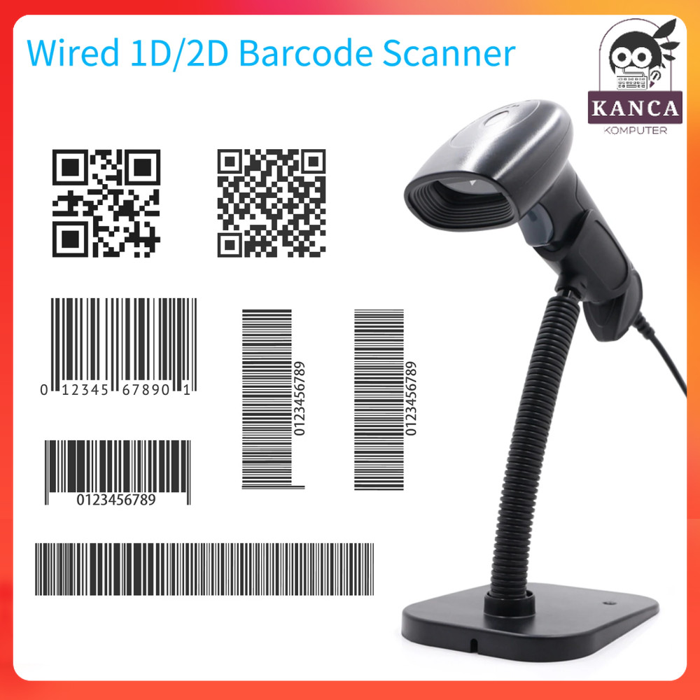 Jual KANCA Taffware Barcode Scanner Auto-Sensing Scanning Gun 1D 2D ...