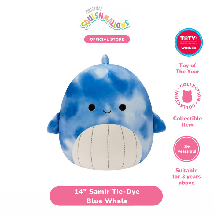 Jual Squishmallow 14 Samir Tie-Dye Blue Whale - Boneka Anak | Shopee ...
