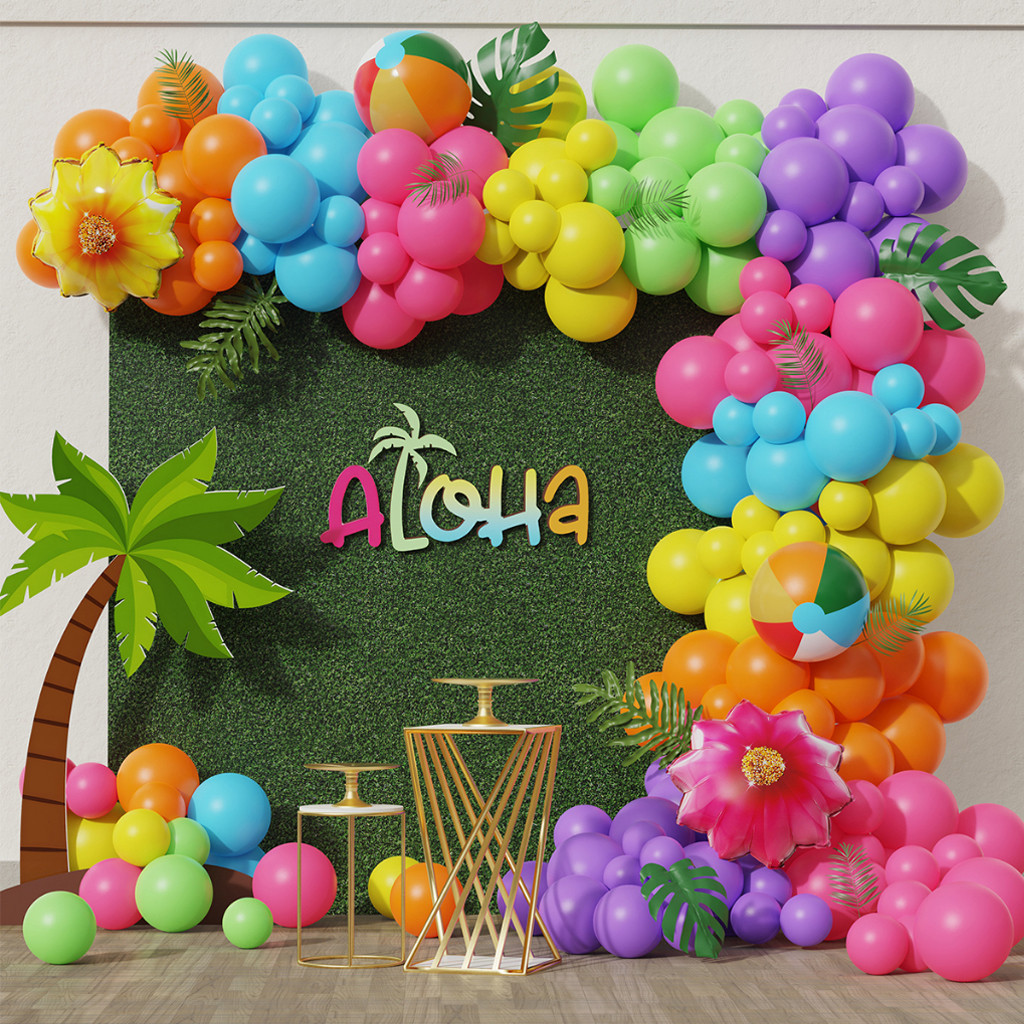 Jual Balon Ulang Tahun Set Karangan Bunga Rantai Lengkung Mainan Tiup ...