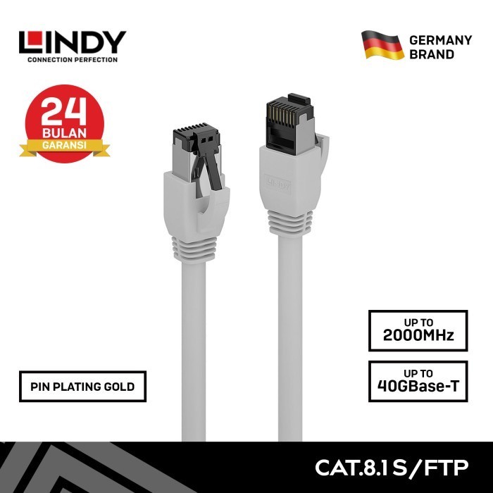 Jual LINDY Kabel LAN Cat.8.1 S/FTP LSZH RJ45 Gigabit Ethernet Cable Grey 3M 47445 | Shopee Indonesia
