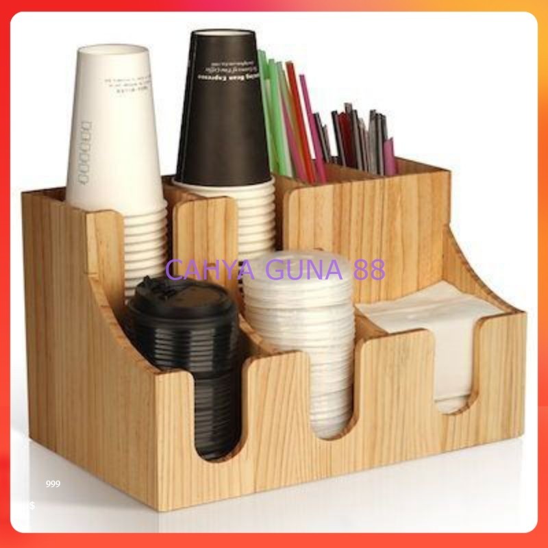 Jual tempat gelas kayu, tempat cup,display cup, 007 | Shopee Indonesia