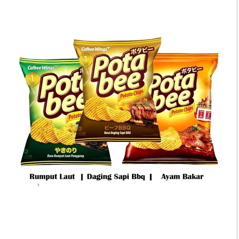 Jual POTABEE potato chips snack keripik kentang ayam bakar wagyu bbq ...
