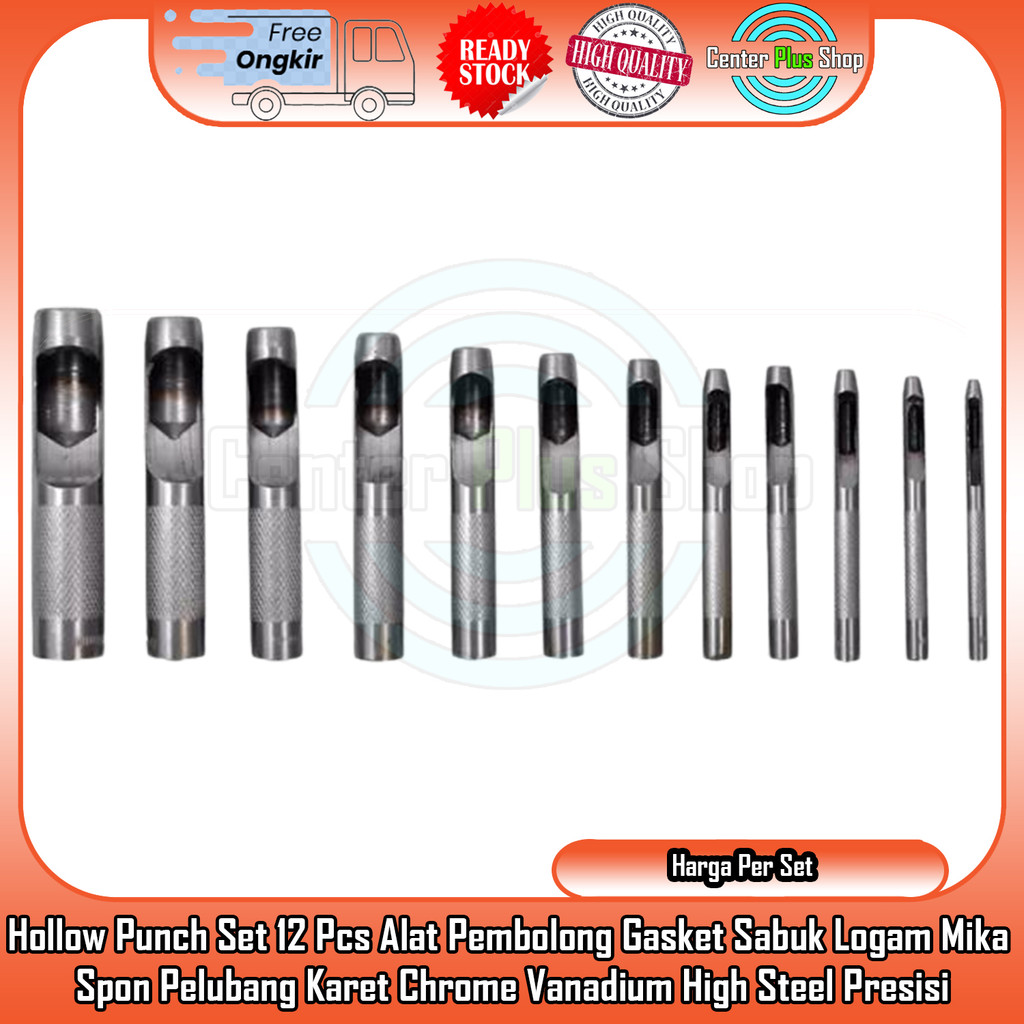 Jual Hollow Punch Set 12 Pcs Alat Pembolong Gasket Sabuk Logam Mika ...