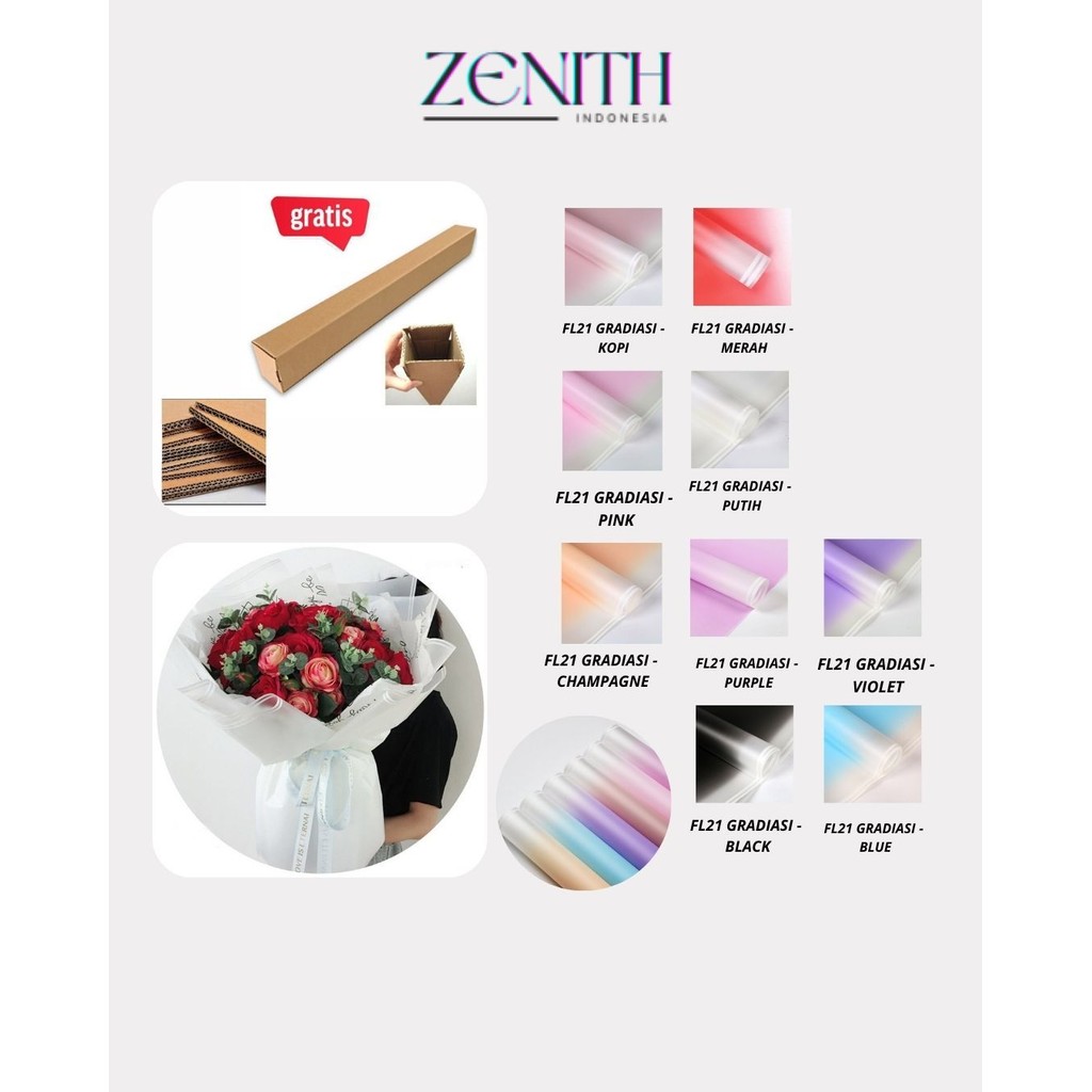Jual Zenith - (5 LEMBAR) - FL21 GRADIASI Kertas Bunga Paper Buket Motif ...