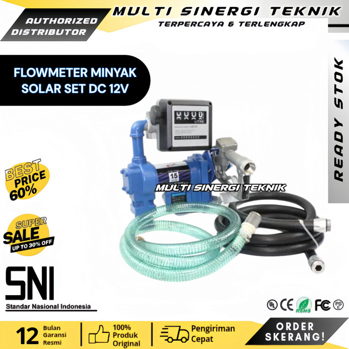 Jual Fuel Dispenser Flowmeter Minyak Solar Set Dc 12 Volt Pompa Bensin ...