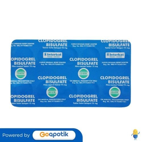 Jual Clopidogrel Bisulfate Interbat 75 Mg Strip 10 Tablet | Shopee ...