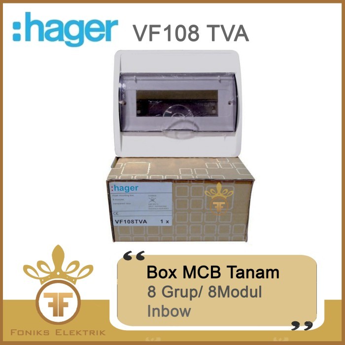 Jual HAGER BOX MCB INBOW TANAM VF108TVA TRANSPARAN 8 GROUP/ 8 MODUL ...