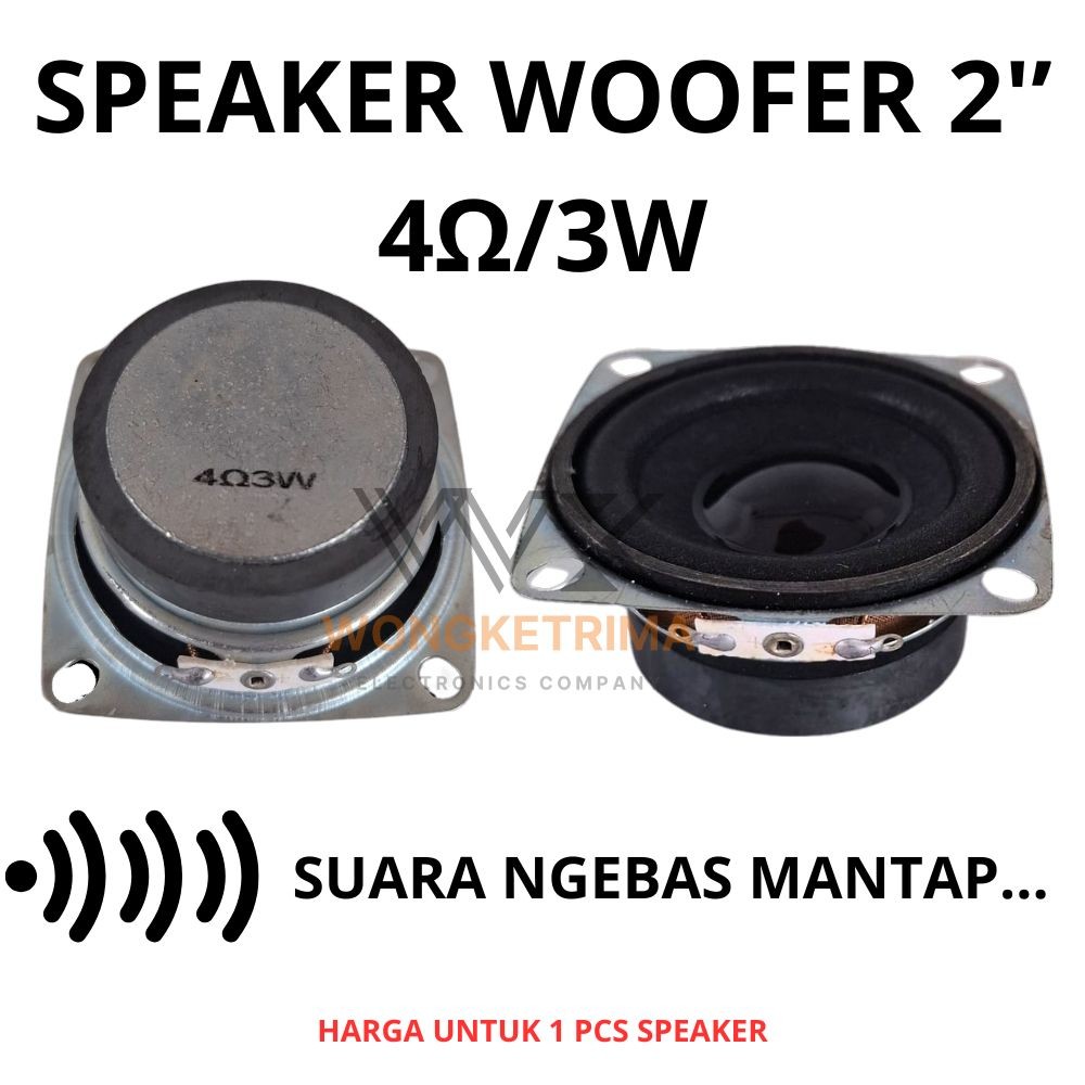 Jual SPEAKER WOOFER 2 INC 4 OHM 3 WATT SEPIKER MINI 2'' 4Ω/3W HITAM PLUS LUBANG BAUT | Shopee ...