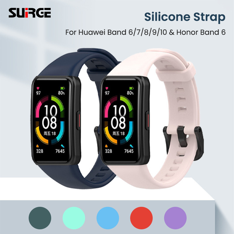 Jual SUIRGE Huawei Band 6 7 8 9 10 Soft Silicone Strap Honor Band 6 ...