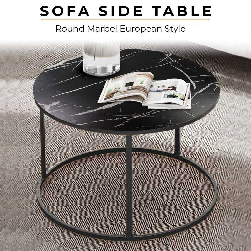 Jual Meja Sofa Side Table Marbel European Style Round 60cm | Shopee ...