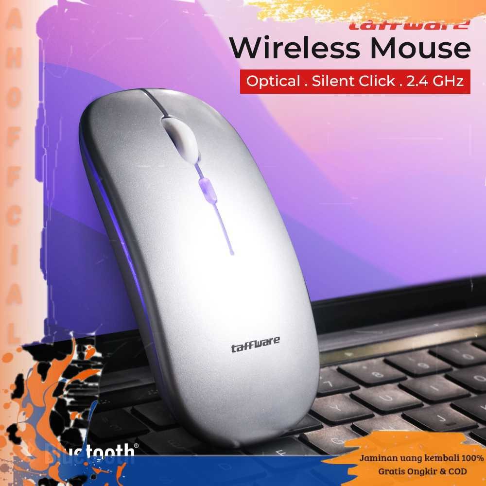 Jual Taffware Optical Wireless Mouse Silent Click RGB 2.4GHz Bluetooth ...