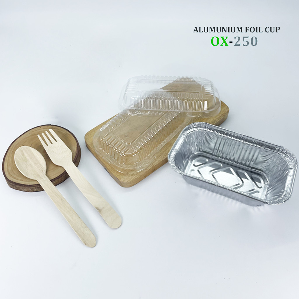 Jual Alumunium Foil Cup OX250 + Tutup Aluminium Tray Lasagna Macaroni Schotel Dimsum Mentai ...