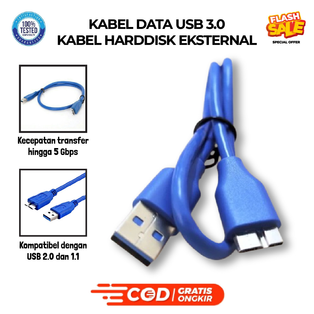Jual KABEL DATA USB 3.0 / KABEL HARDDISK EKSTERNAL / KABEL USB 3.0 ...