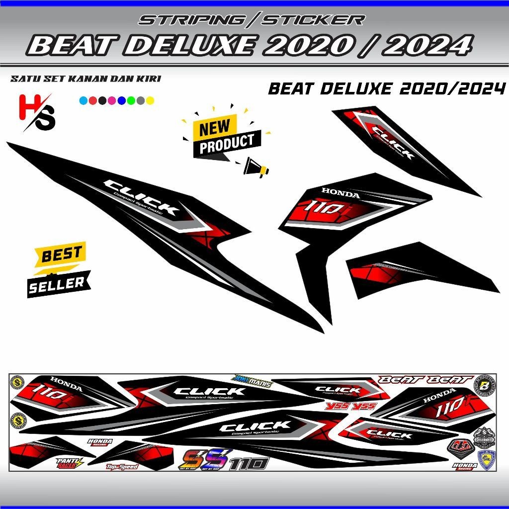 Jual STICKER STRIPING VARIASI MOTOR HONDA BEAT DELUXE 2020-2024 MITF ...