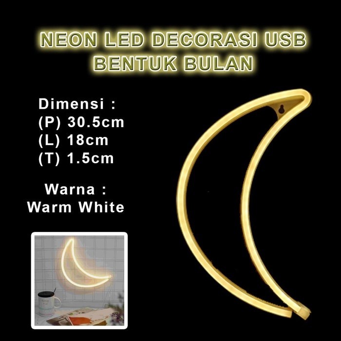 Jual Neon LED USB DC 5V Lampu Dekorasi Bulan | Shopee Indonesia