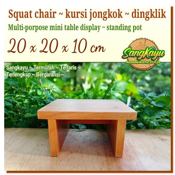 Jual Kursi jongkok kayu dingklik 20x20x10cm meja display kayu standing ...