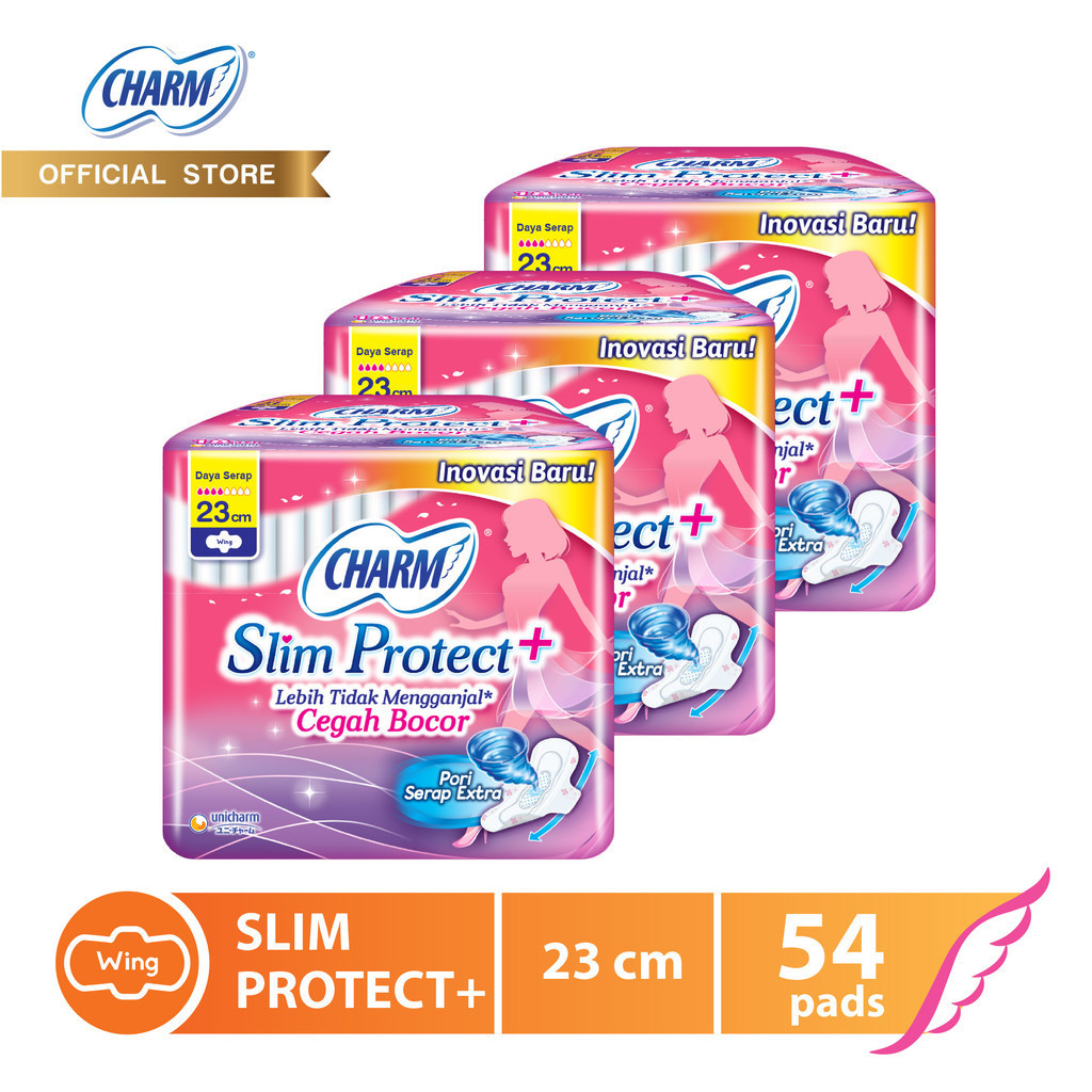 Jual Charm Super Slim Protect+ Wing 23cm 18 Pcs x 3 Packs | Shopee ...