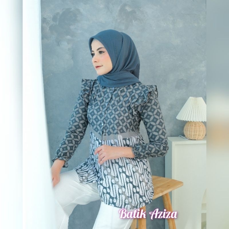 Jual Batik Modern Wanita Kancing Depan Blus Parangayu by Batik Aziza ...