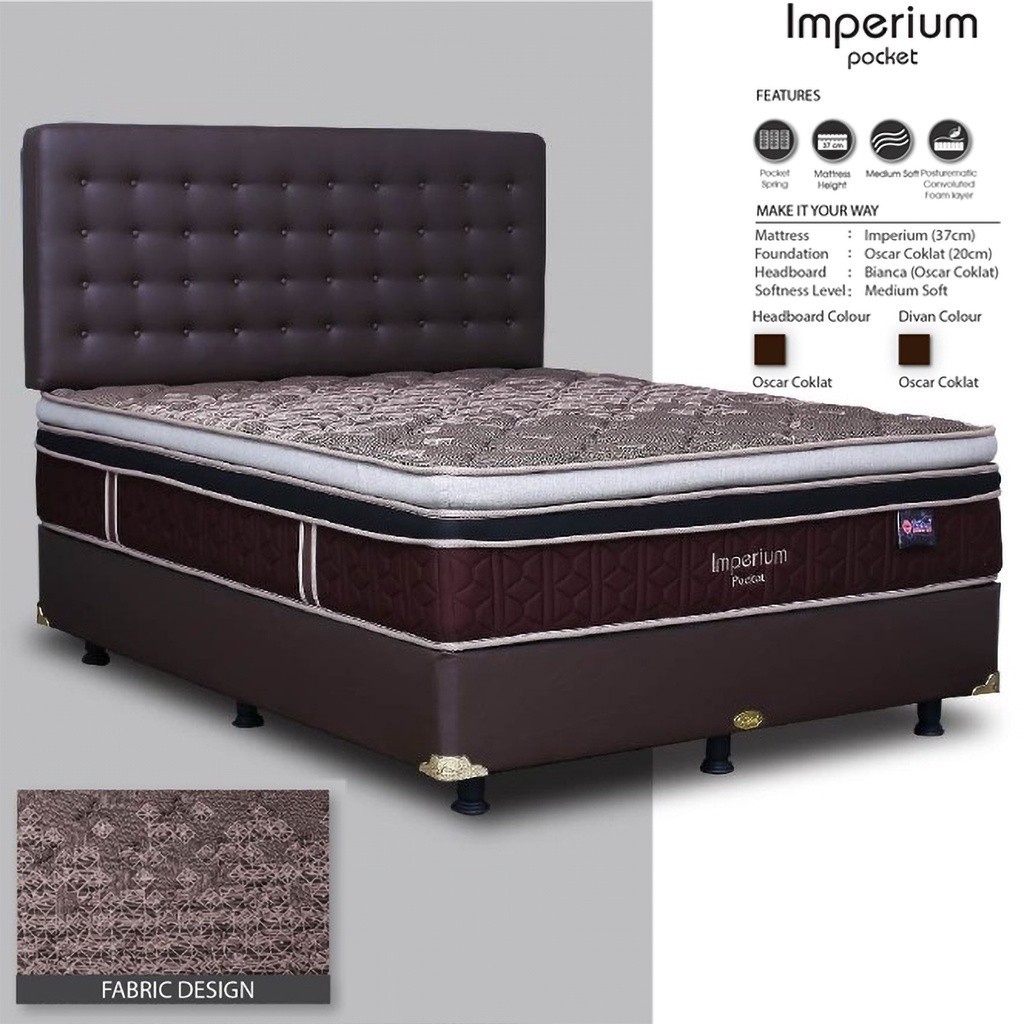 Jual kasur Central Springbed Imperium Pocket Spring bed set Headboard ...