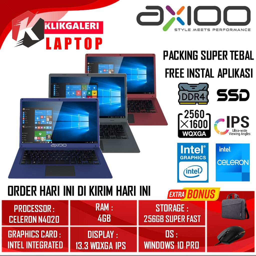 Jual Laptop Axioo Mybook 14F N4020 4GB SSD 512GB 13.3 IPS Windows ...