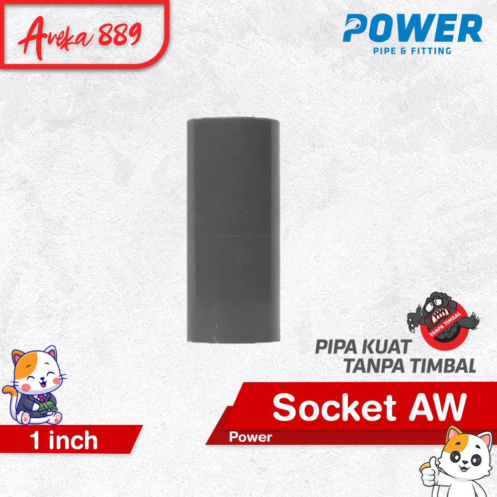 Jual SOCK AW 1" FITTING PIPA PVC MERK POWER | SOCKET | SOK | SOKET ...