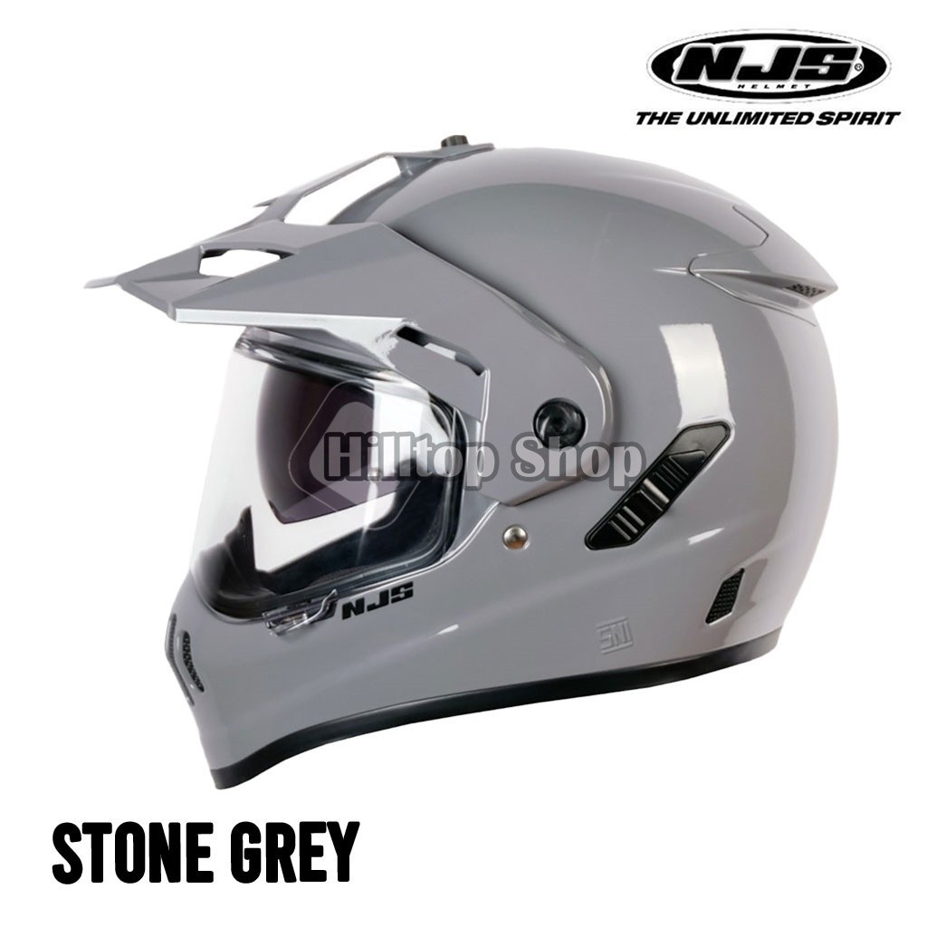 Jual Helm NJS S-Cross Solid Full Face Supermoto Helmet | Shopee Indonesia