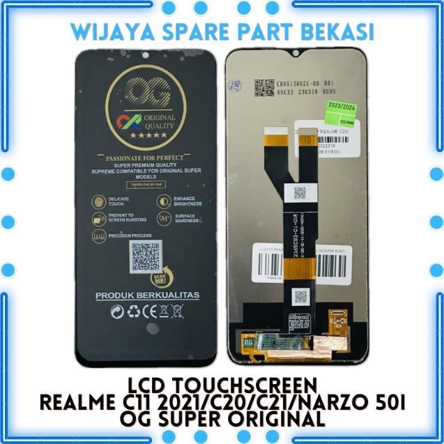 Jual LCD TOUCHSCREEN REALME C11 2021/C20/C21/NARZO 50I OG SUPER BLACK | Shopee Indonesia