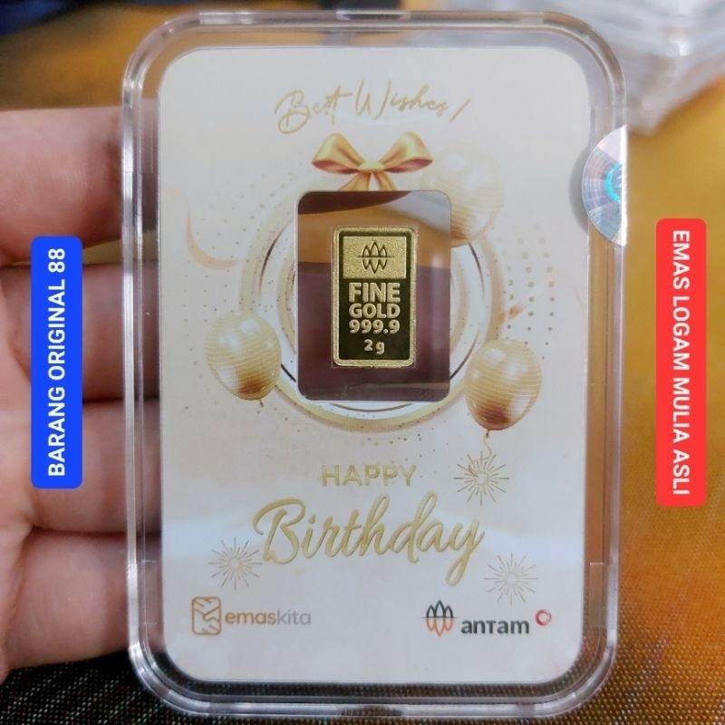Jual PROMO PUNCAK KADO HADIAH ULANG TAHUN EMAS ANTAM 2 GRAM HARTADINATA ...