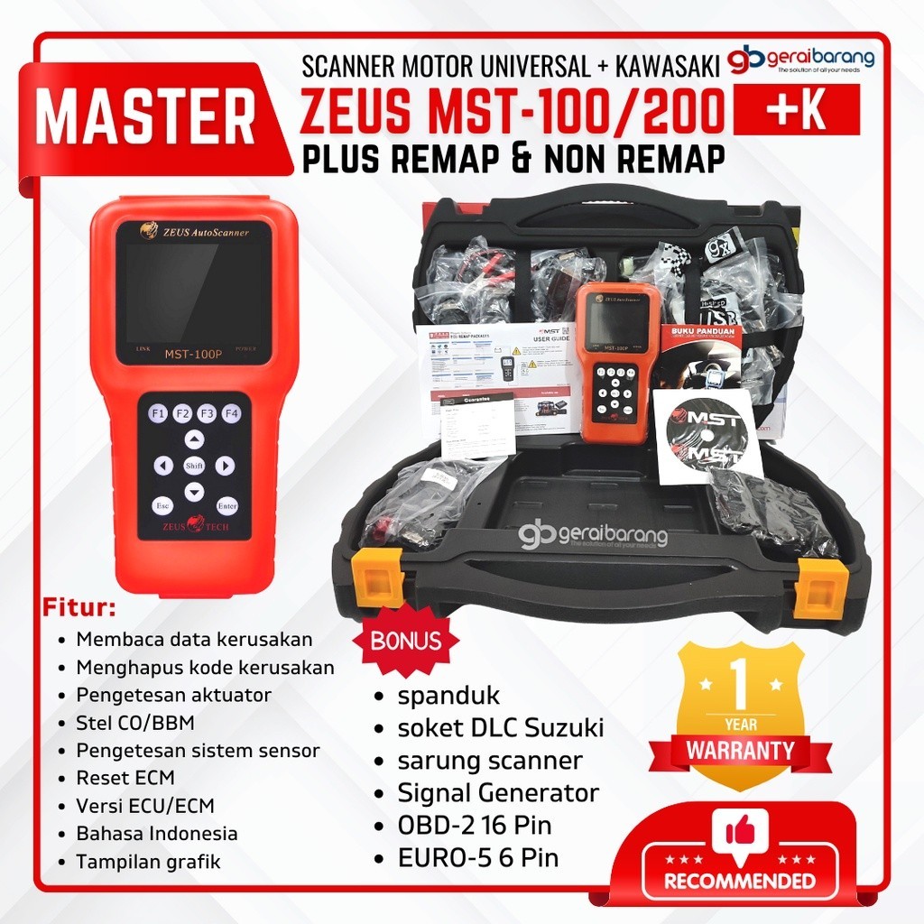 Jual Scanner Motor Universal Master Zeus MST-100P Atau 200P Sudah Termasuk Fitur REMAP | Shopee ...