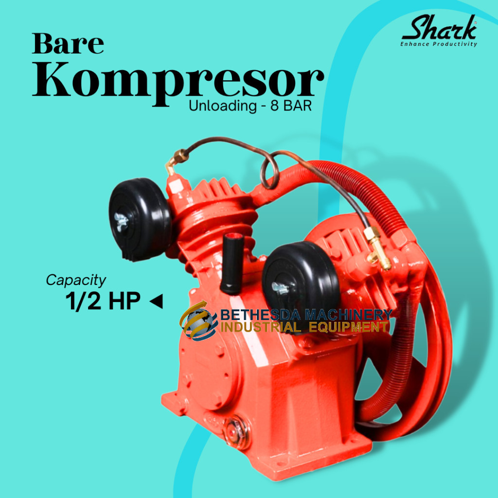 Jual Bare Kepala Compressor 1/2 Hp Shark Kompresor 2 Piston | Shopee ...