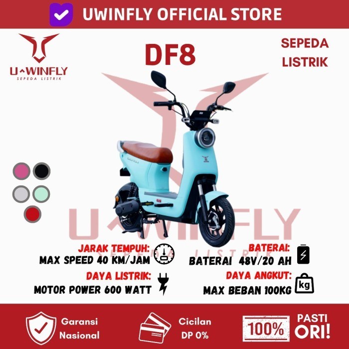 Jual HOT BIGSELLER SEPEDA LISTRIK MOTOR LISTRIK DF8 UWINFLY - Biru Muda ...