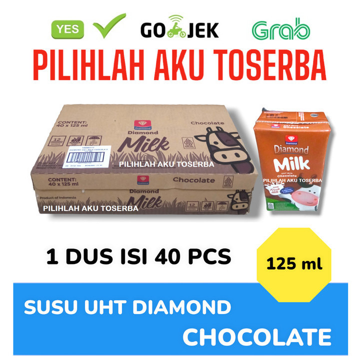 Jual Susu DIAMOND UHT Chocolate MINI 125 ml - (HARGA 1 DUS ISI 40 pcs) | Shopee Indonesia