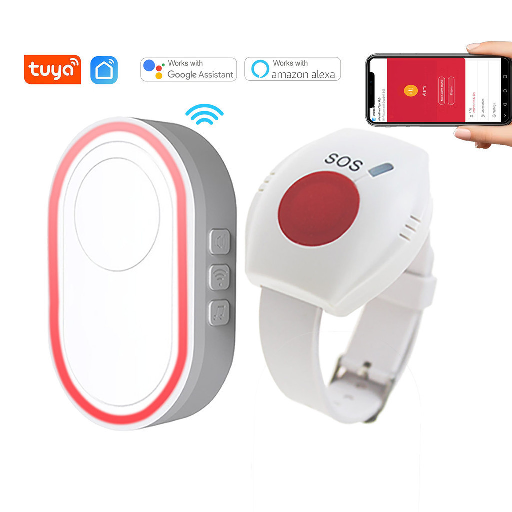 Jual New WIFI Panic Button for Elderly Alarm RF 433mhz SOS Bracelet ...
