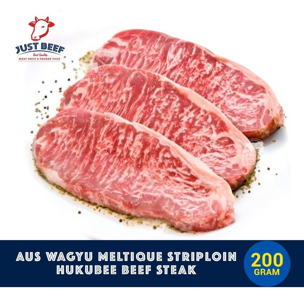 Jual AUS Wagyu Meltique Striploin Hukubee Beef Steak 200gr | Shopee ...