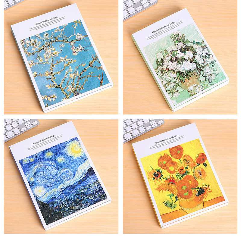 Jual 【Ready】A4/A5 256pages Van Gogh Vintage Blank Sketchbook Thick ...