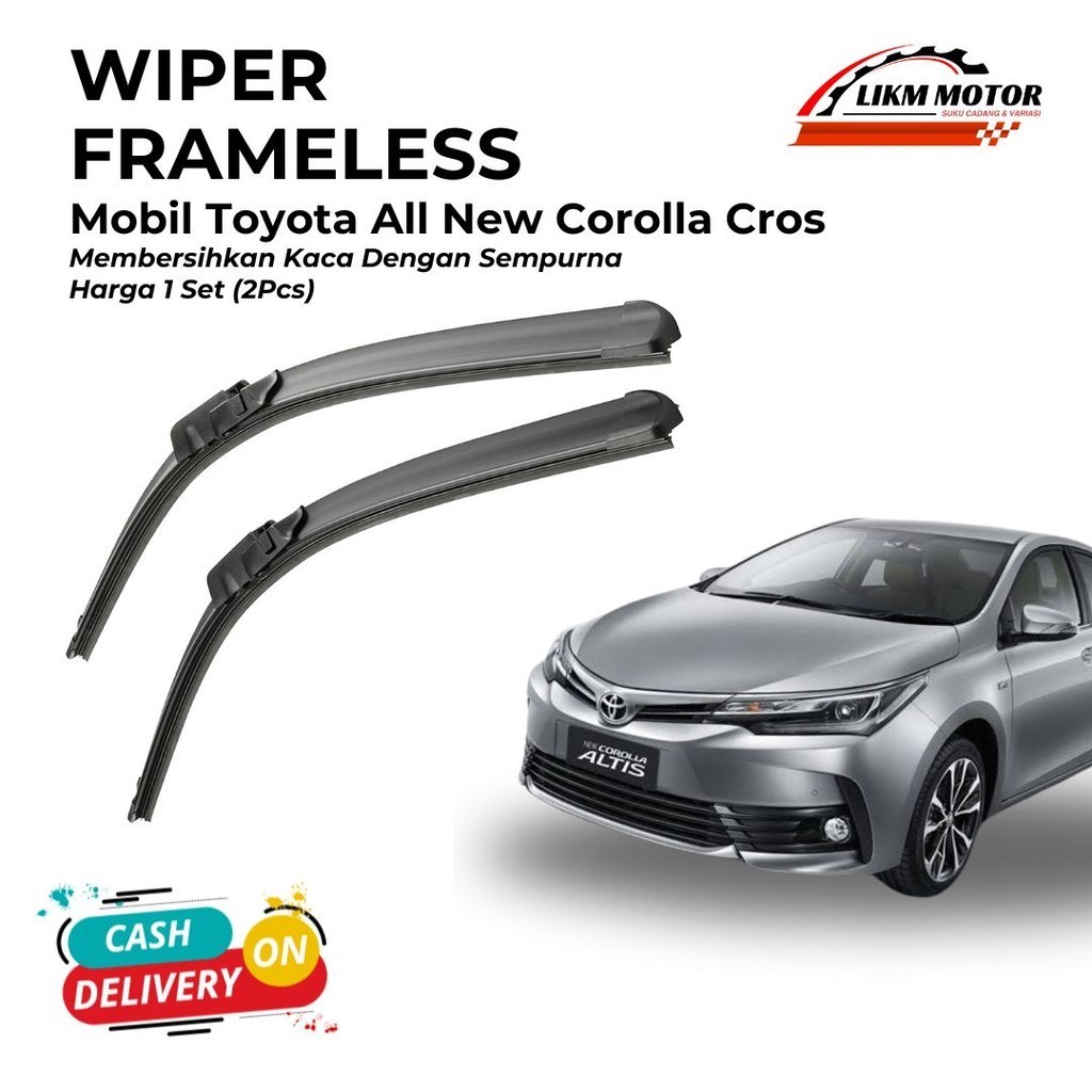Jual Wiper Mobil Frameless Toyota All New Corolla Cross Model Banana Karet 1 Set Kiri dan Kanan ...
