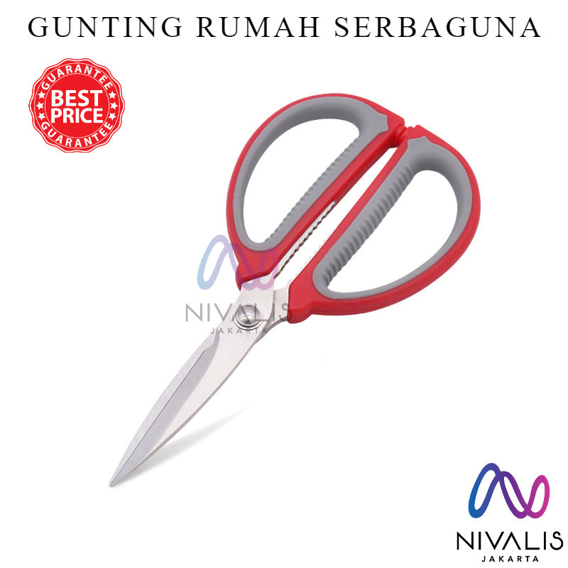 Jual NIVALIS JAKARTA GUNTING MERAH MULTIFUNGSI GUNTING SUPER TAJAM ANTI ...