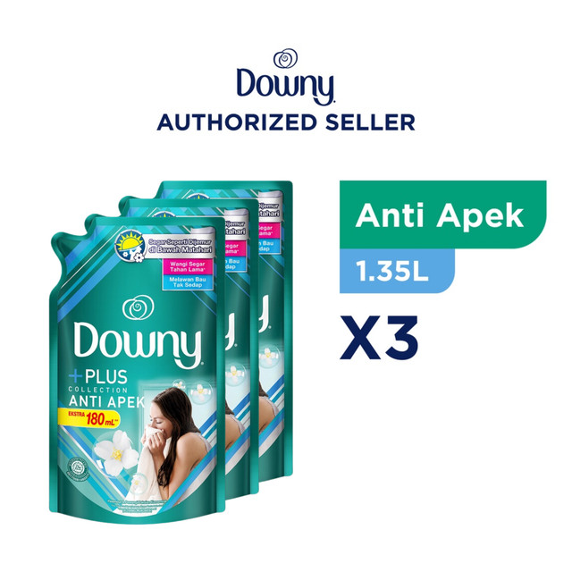 Jual Downy +PLUS Collection Anti Apek Pelembut dan Pewangi Pakaian Konsentrat 1.35L x 3 pcs ...