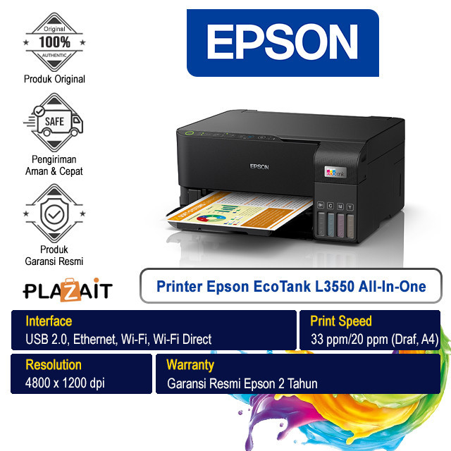 Jual Epson Printer EcoTank L3550 All-In-One | Shopee Indonesia