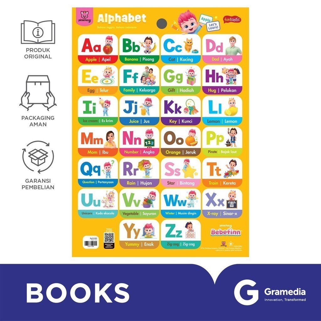 Jual POSTER BEBEFINN - ALPHABET & HURUF ABJAD | Shopee Indonesia