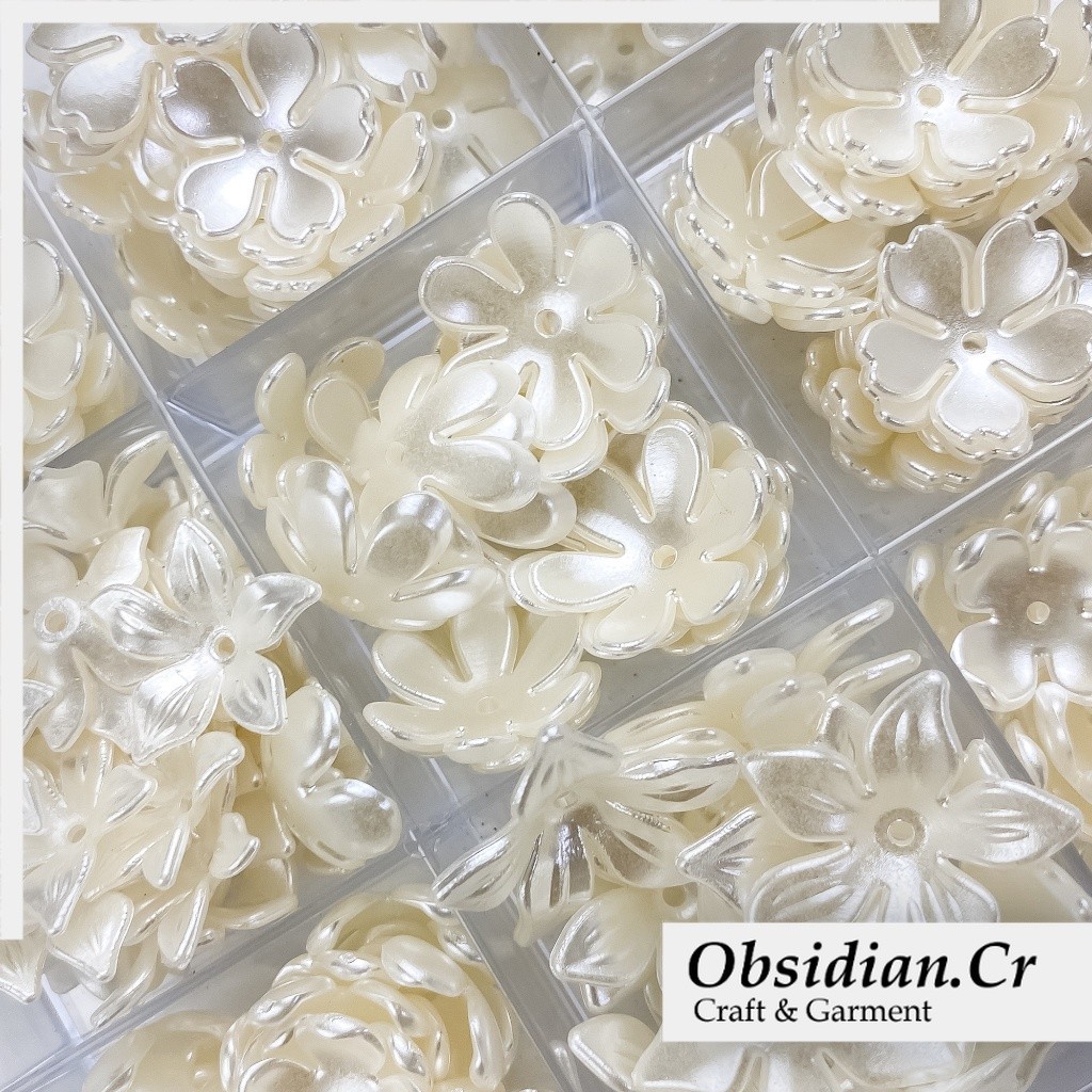 Jual Mote Kelopak Bunga Akrilik Manik Cangkang 3D Flower Acrylic Beads ...