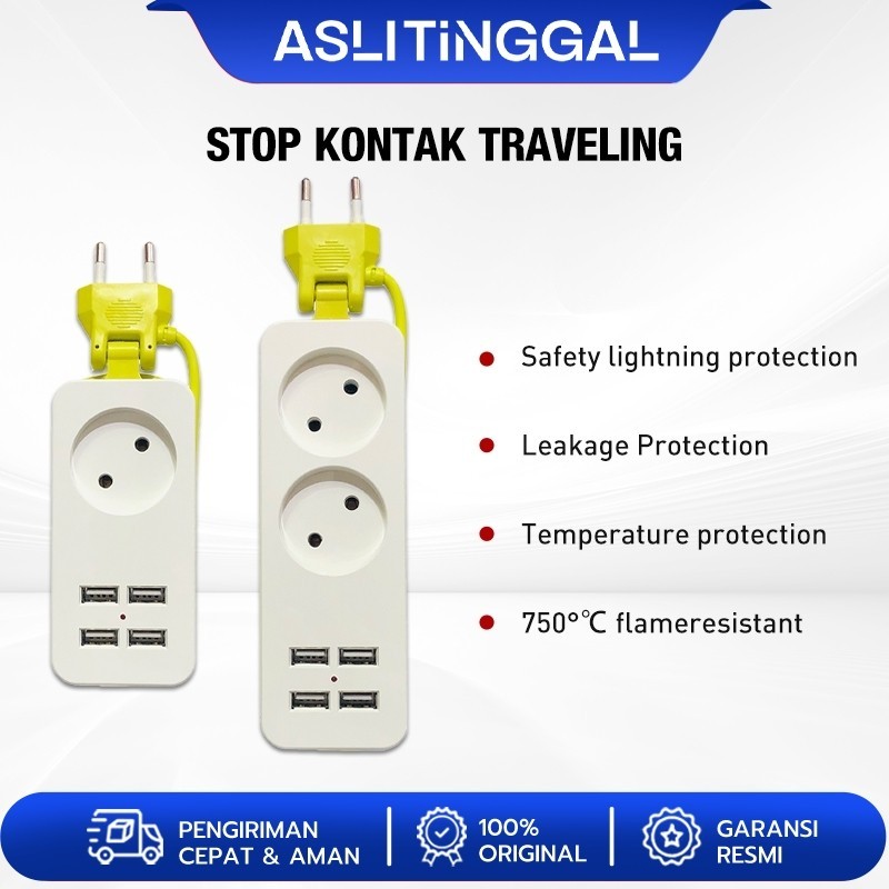 Jual Portable Stop KontakTravel 4USB Port Kabel 1,5 MeterStop Kontak ...