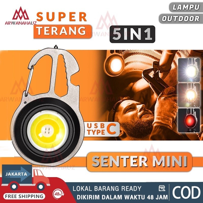Jual Lampu Mini Senter LED Emergency Camping 5 in 1 Obeng Flashlight ...