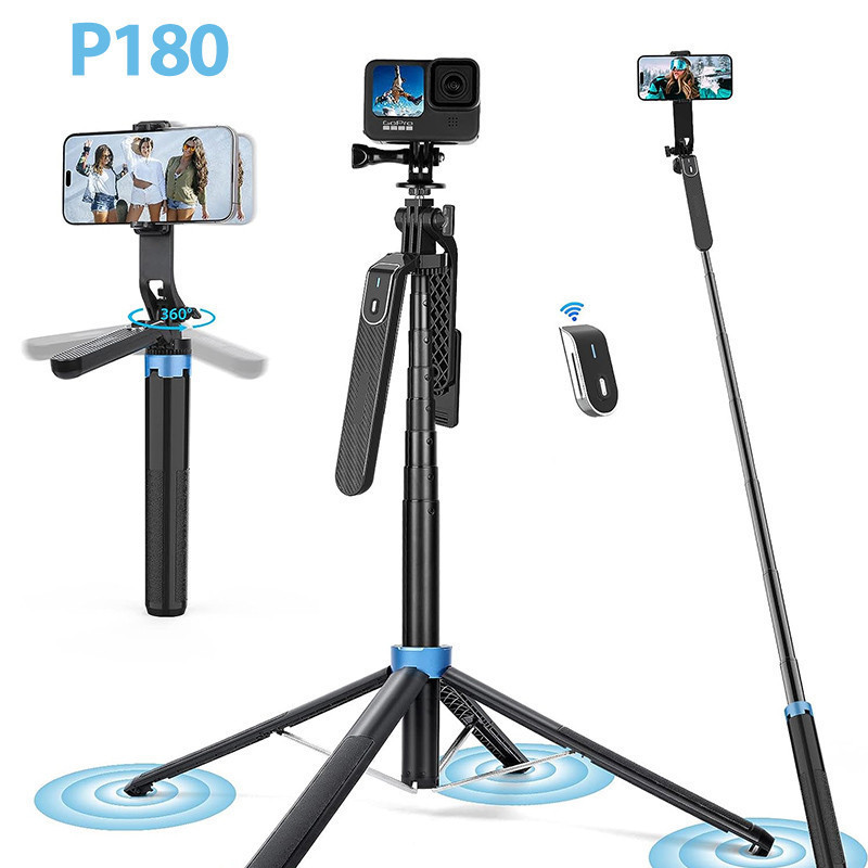 Jual P180 Mini Tongsis Tripod Stabilizer Bluetooth Selfie Stick Remote ...
