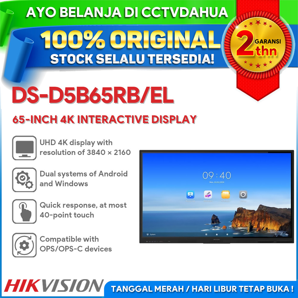 Jual HIKVISION DS-D5B65RB/EL 65-INCH 4K INTERACTIVE DISPLAY | Shopee Indonesia
