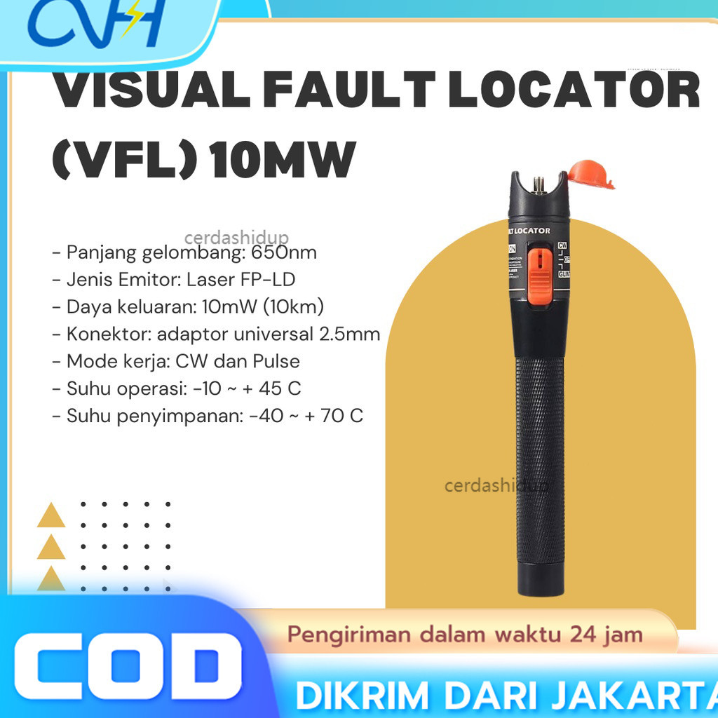 Jual Visual Fault Locator 10mW / VFL Laser Senter Fiber Optic 10KM ...